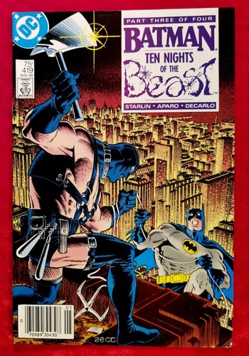 1988 BATMAN #419 KGB BEAST APP Key 80s vtg NEWSSTAND Issue VIBRANT ...