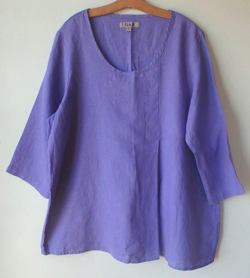 FLAX Designs LINEN Tucked Tunic 1G & 2G NWT Tunic WISTERIA | eBay