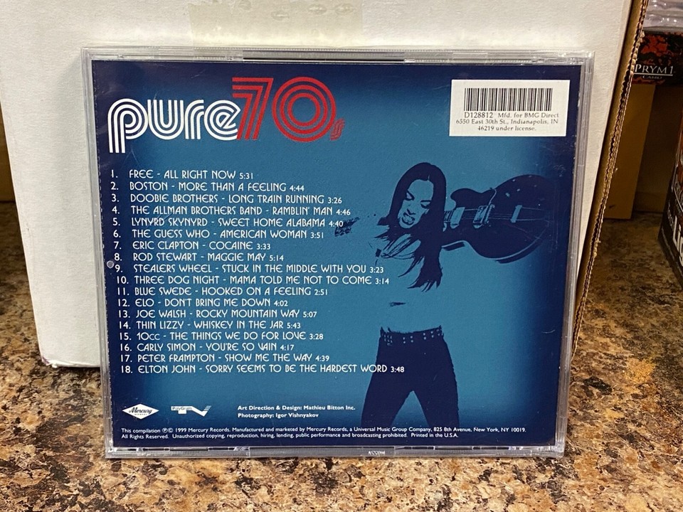 Pure 70s CD Mercury 1999 Boston Lynyrd Skynyrd Thin Lizzy Elton John ...