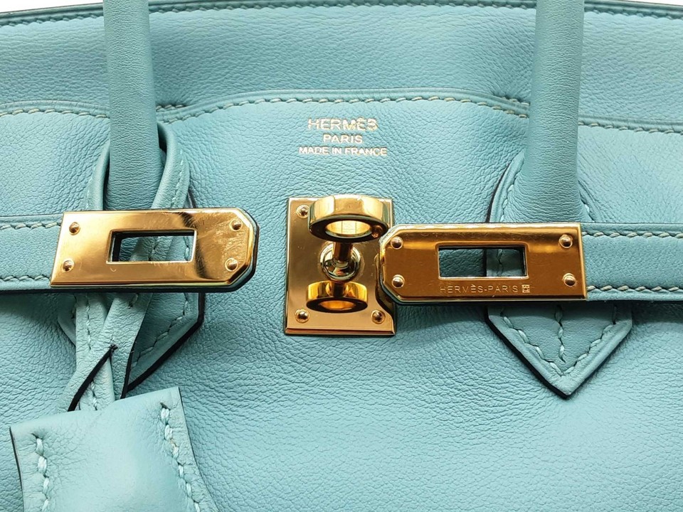 Hermes Birkin 25 Lagon Teal Swift Leather Gold Handbag Do0325lrrxzde | eBay