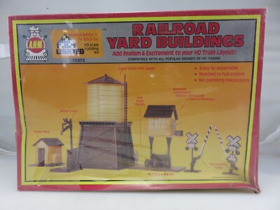 AHM AILROAD YARD BUILDINGS HO Scale Model Kit 15803 Railroading NEW Old ...