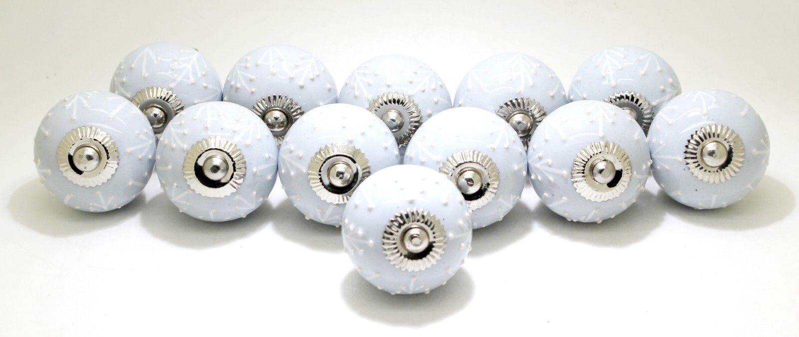 12 X Ceramic Kitchen Cabinet Door Decorative Grey & White Embossing ...