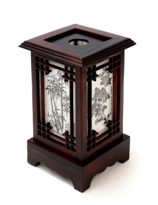 KOREAN TRADITIONAL LAMP ,ANTIQUE LAMPE, DESK LAMP, FOUR GRACIOUS PLANTS ...