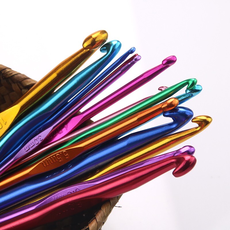 22pcs Colorful Aluminum Crochet Hook Needles Knit Weave Craft Tool 0.6mm-6.5mm | eBay