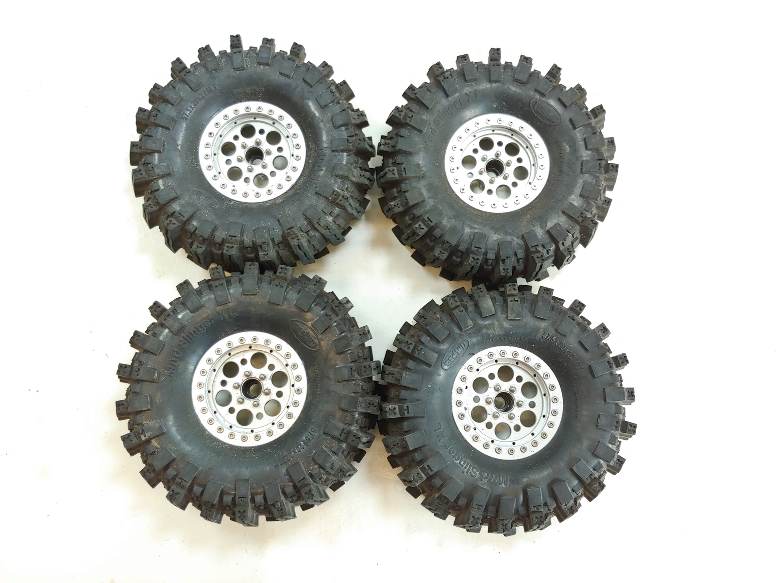 4x RC4WD Mud Slinger XL 57.5x20x2.2MT 1/10 Crawler Tires on Metal ...