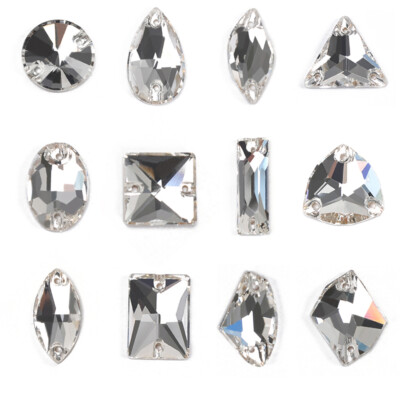 Crystal Clear Color Different Shape and Size Sew on Rhinestones DIY ...