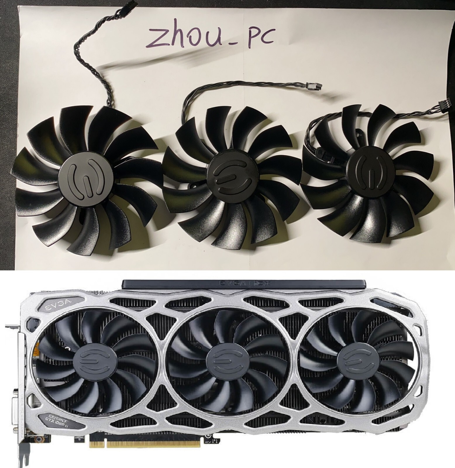 GPU Replacement cooler Cooling Fan For EVGA gtx 1080ti FTW3 | eBay