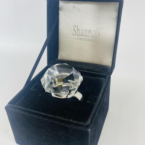 Godinger Shannon Crystal 3" Faux Diamond Ring Paperweight in Black ...