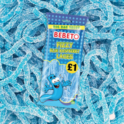 Bebeto Fizzy Blue Raspberry Laces 160g - Fast Cheap Delivery By One ...