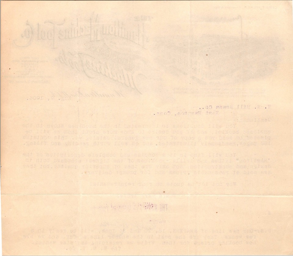 Hamilton Machine Tool Co Hamilton OH 1904 Letterhead Factory Vignette | eBay