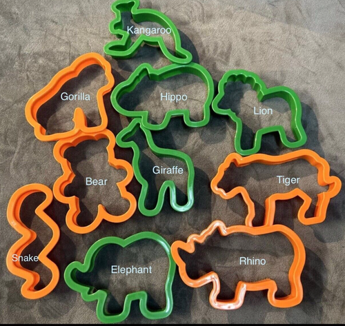 Plastic Cookie Jello Clay Cutters Shape Zoo Animals Kids Bake Play DIY ...