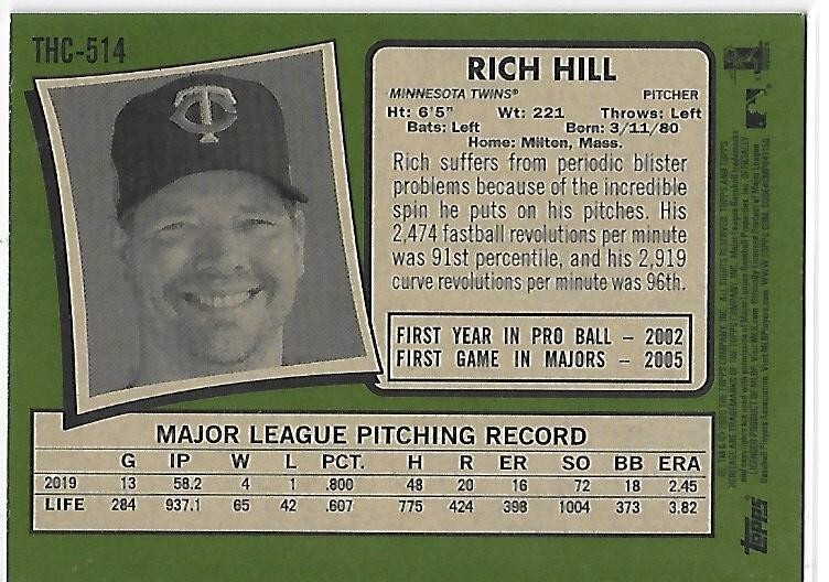 2020 Heritage Baseball HN Chrome Purple Refractors Rich Hill Twins | eBay