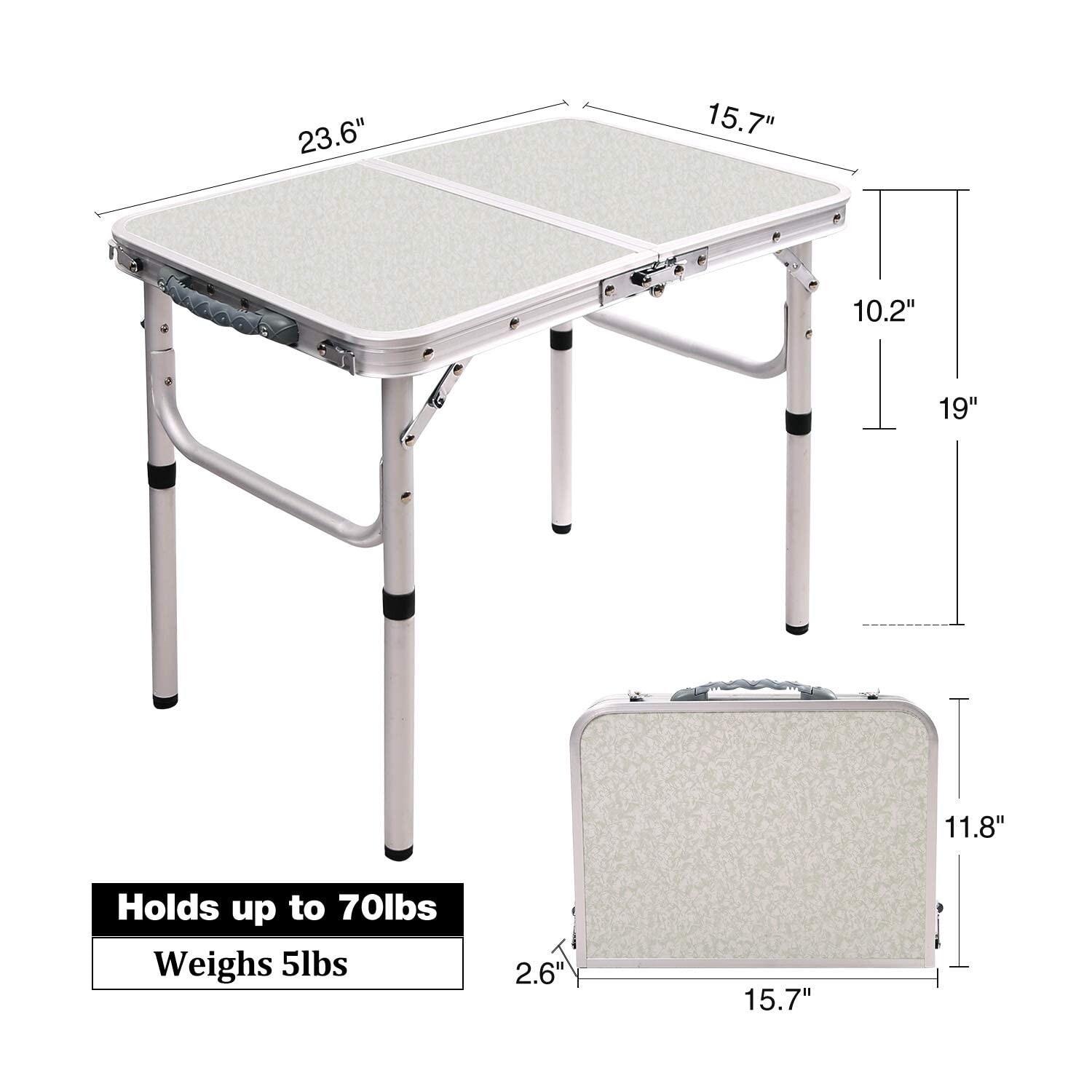 RedSwing Small Folding Table Portable 2 Feet, Small Foldable Table ...