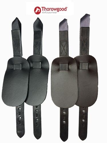Thorowgood T4 Saddle Leather Girth Straps & Buckle Guards 1 Pair Black ...