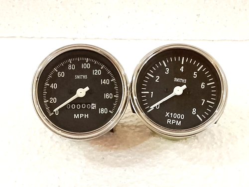 Smiths Replica Speedometer 0-180 MPH Clockwise + RPM Electronic ...