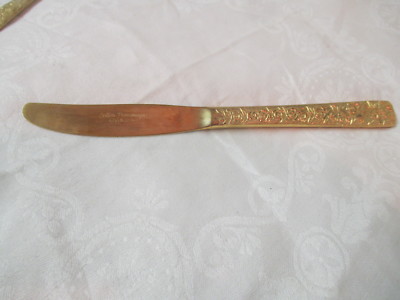 Vintage 1968 Cellini gold electroplated stainless solid Dinner Knife ...