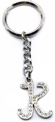 Chrome Plated Letter K Keychain Ring With Swarovski Crystals | eBay