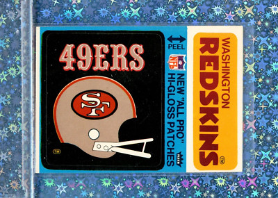 🏈1976 Fleer NFL High Gloss Sticker San Francisco 49er's Helmet Redskins ...