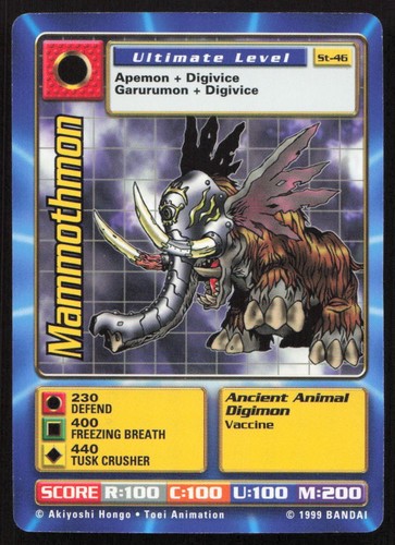 Bandai 1999 Digimon Digi Battle #St-46 Mammothmon Lightly Played | eBay