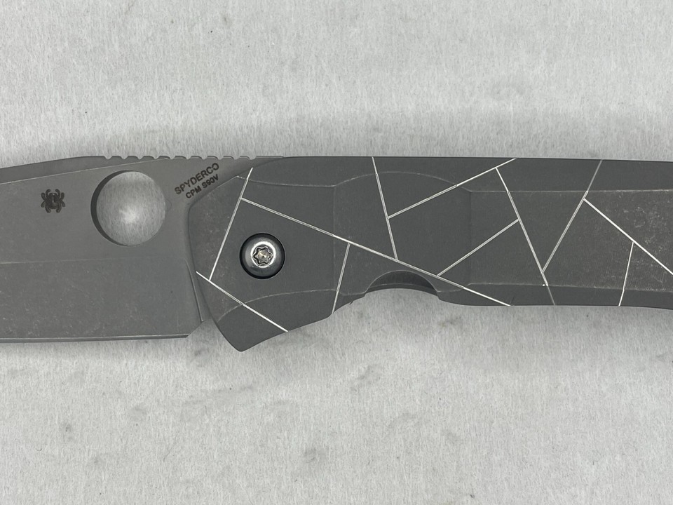 Spyderco Nirvana Gray Titanium S90V Stonewash Blade Knife C199TIP NEW ...