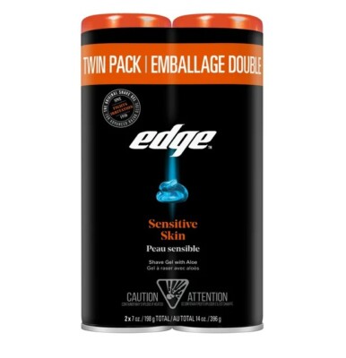 Edge Sensitive Skin Shave Gel for Men with Aloe, Twin Pack, 14 oz | eBay