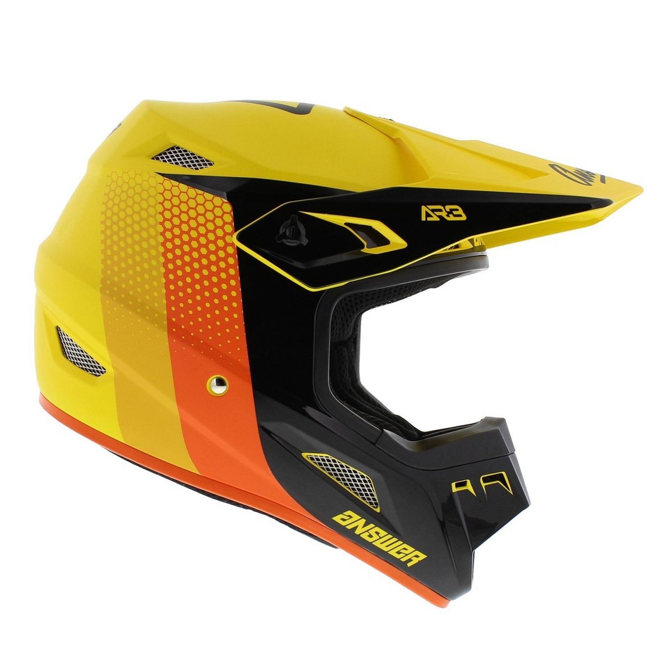 Answer AR3 MX Helmet Pace Yellow Black Orange - Size L | eBay