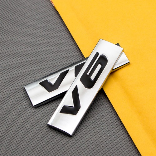 2x Metal Black Chrome V6 Rear Trunk Badge Fender 4wd Sport Engine ...