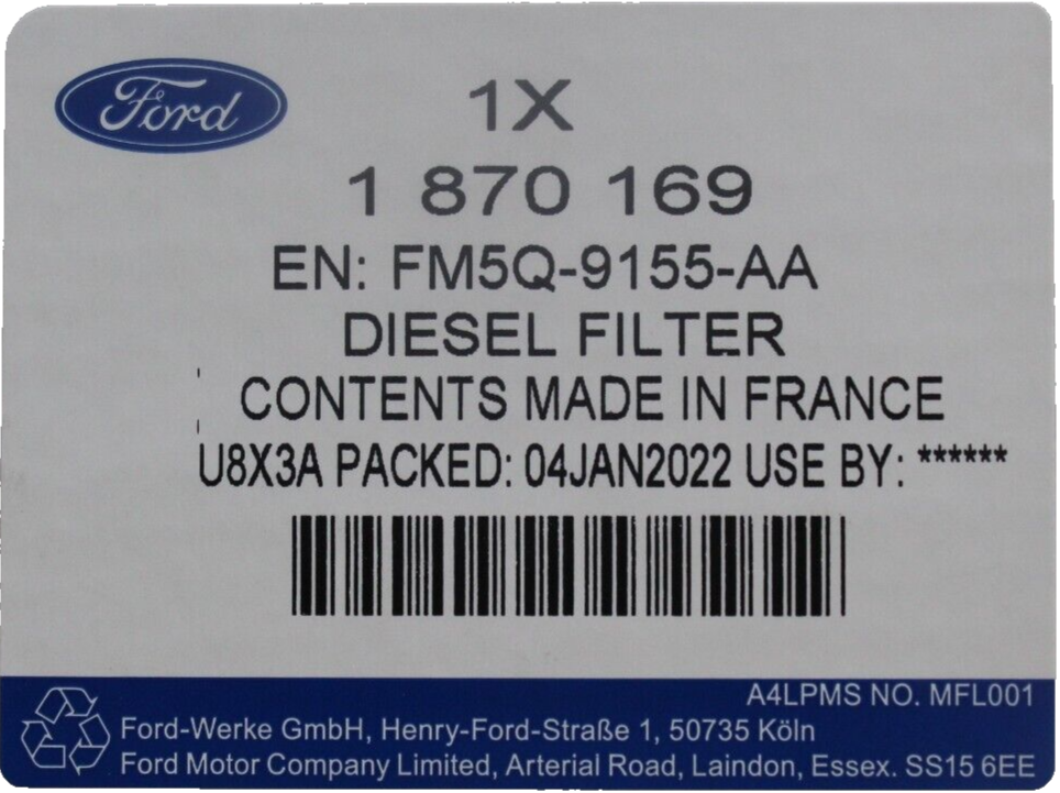 Original Kraftstofffilter 1,5 Diesel Ford Focus - C-Max - Mondeo - B ...