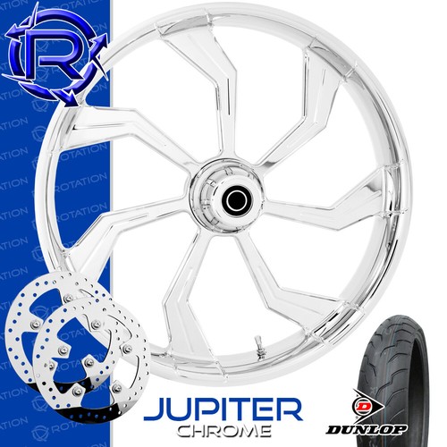 Rotation Jupiter Chrome Custom Motorcycle Wheel Front Package Harley ...
