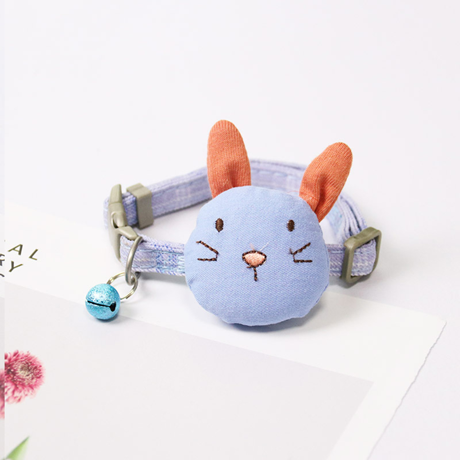 Cute Rabbit Collar Checkered Strap Photo Props Rabbit Ornament Pet Neck ...