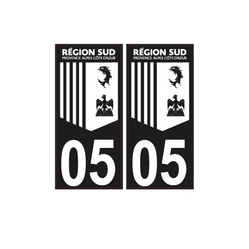 05 Hautes Alpes Région SUD logo noir sticker autocollant plaque ...