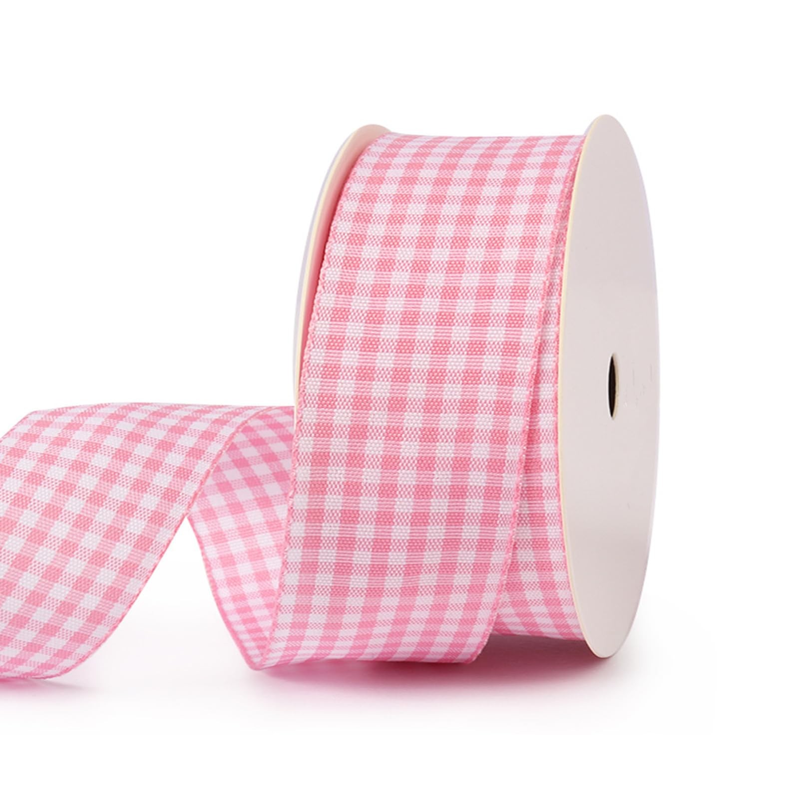 1.5 x 25 Yard Pink Plaid Gingham Ribbon, Woven Edge, Crafts, Gift ...