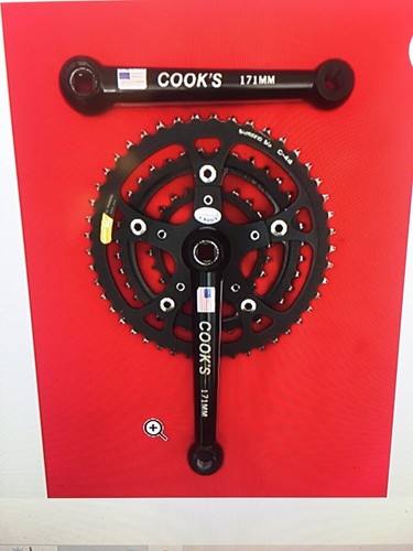 Vintage Cook's Mtb Crankset 171 46 34 24 Fits Merlin Dean Litespeed ...