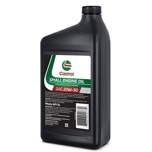 Castrol 20W50 Small Engine Oil For 4-Cycle Air Cooled Engines - 1 Quart ...