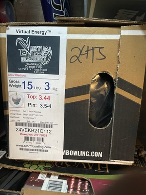 Storm Virtual Energy Blackout bowling ball 15 LB NEW IN BOX | eBay