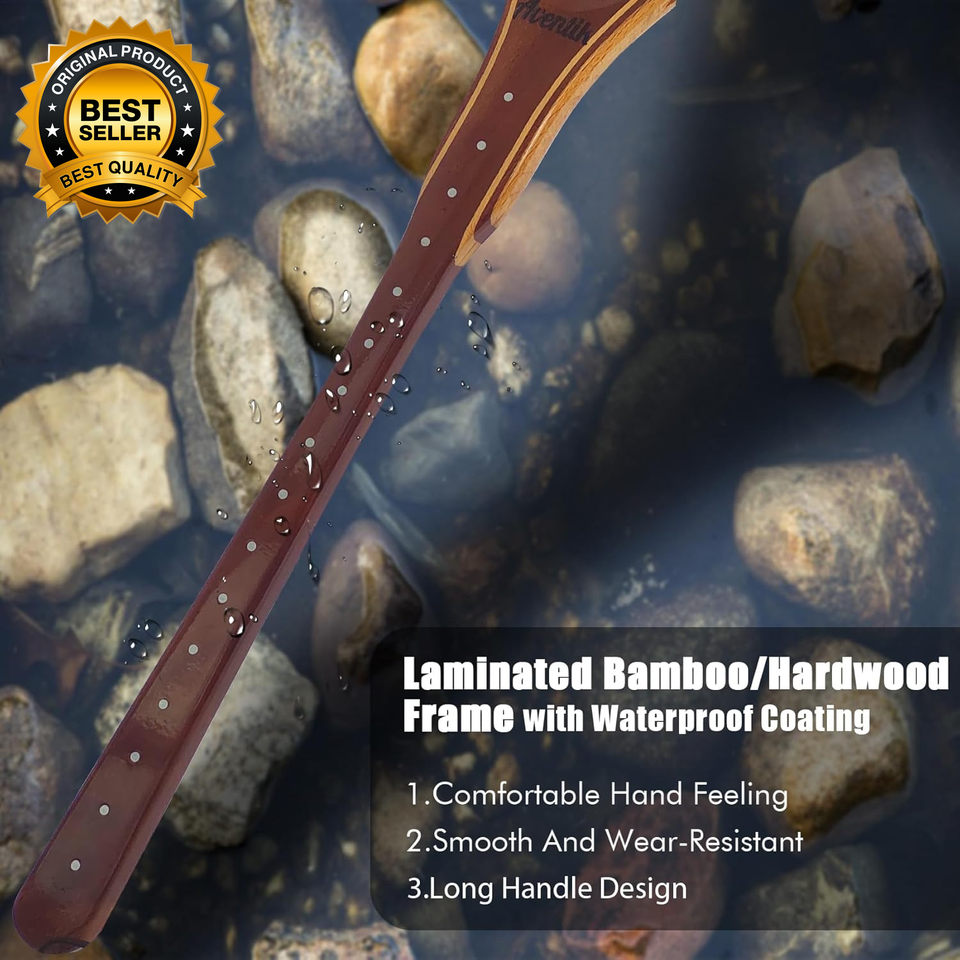 Fly Fishing Net Landing Net Wooden Net Soft Rubber Mesh Trout Net ...