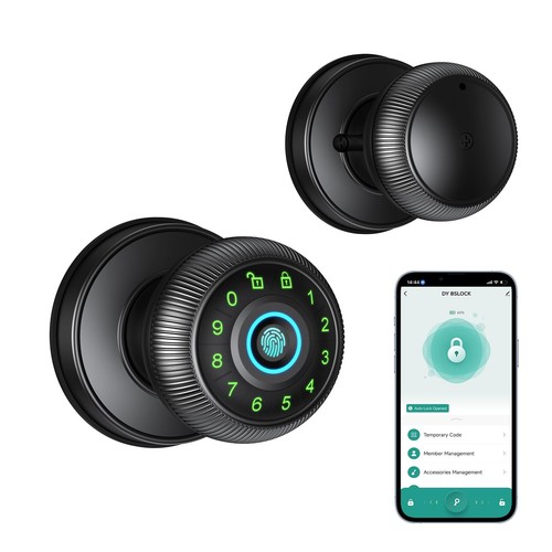 Fingerprint Door Lock - Smart Door Knob with Passcode Keypad, Finger ...