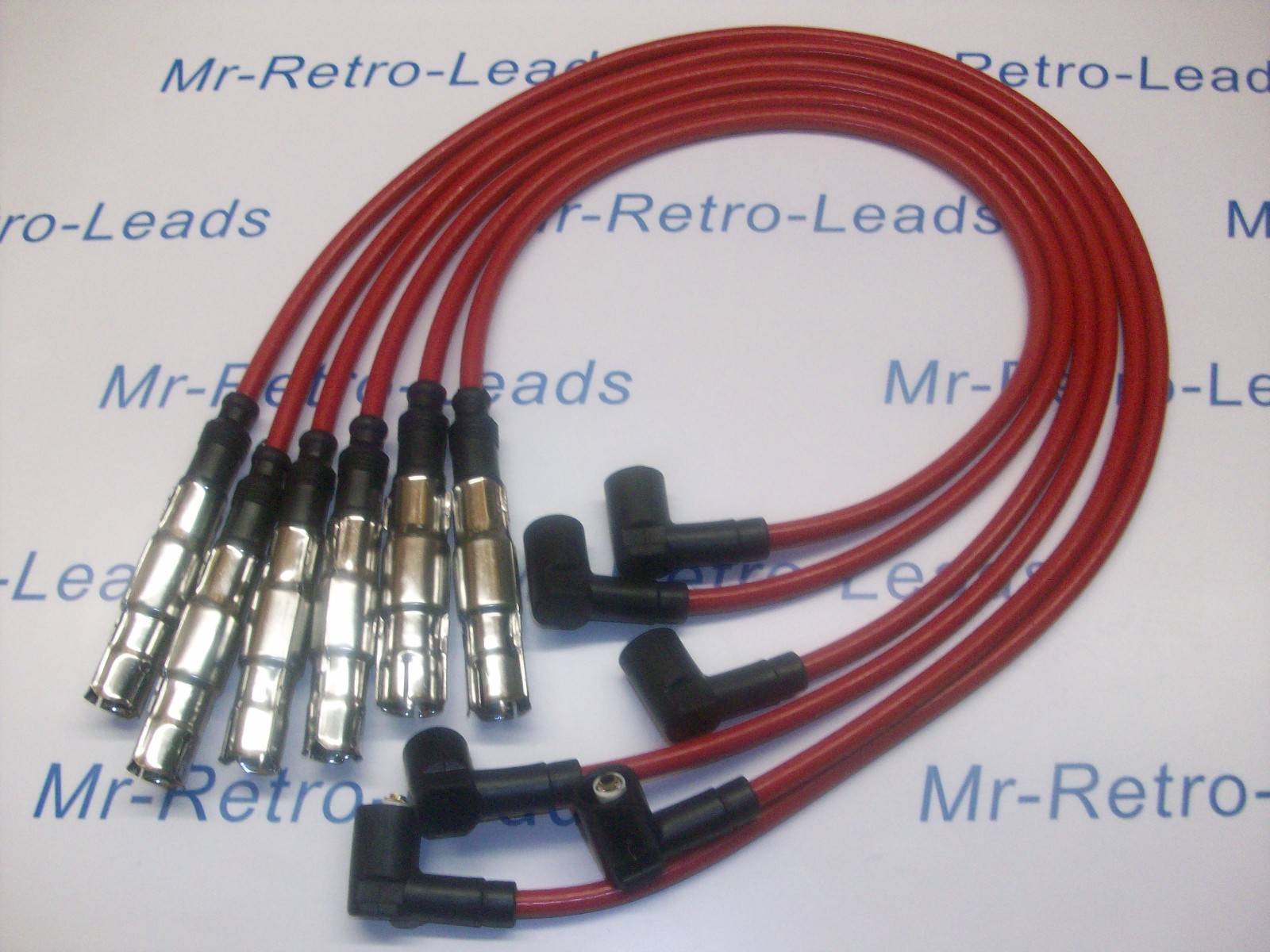 RED 8MM PERFORMANCE IGNITION LEADS VR6 MK3 VR6 OBD2 VW PASSAT 2.8 ...