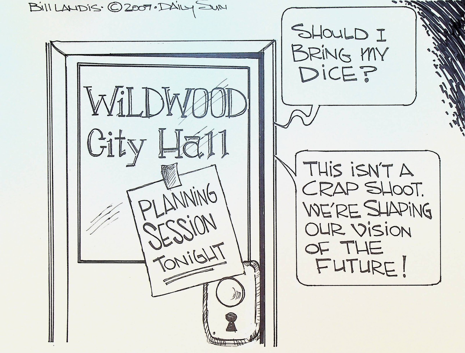 Bill Landis Original Cartoon Art The Villages Daily Sun 2007 Wildwood ...