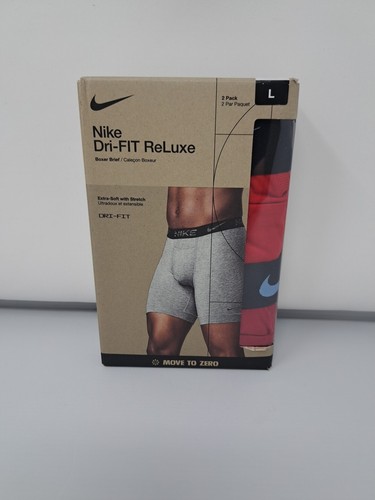 Nike KE1076610 Men's Sz L (36-38) 2-Pack Red Dri-FIT ReLuxe Boxer ...