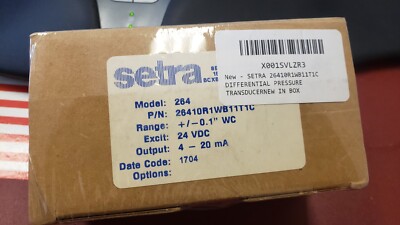 NEW SETRA Model 264 Pressure Transmitter +/- .1" WC 24VDC 4-20mA ...