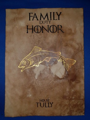 Game Of Thrones, House Tully Sigil, with gold leaf. , GOT | eBay UK