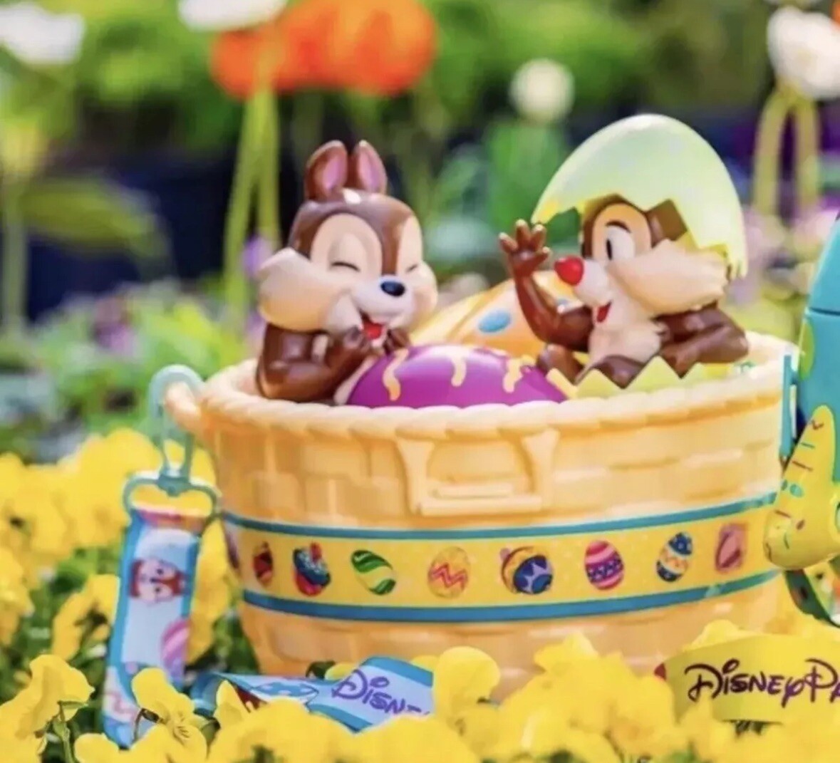 New Htf Disney Chip & Dale Easter Basket Popcorn Bucket Disneyland Egg ...
