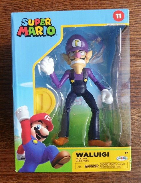 Waluigi With Coin 4" Action Figure 2021 Nintendo Super Mario - Jakks ...