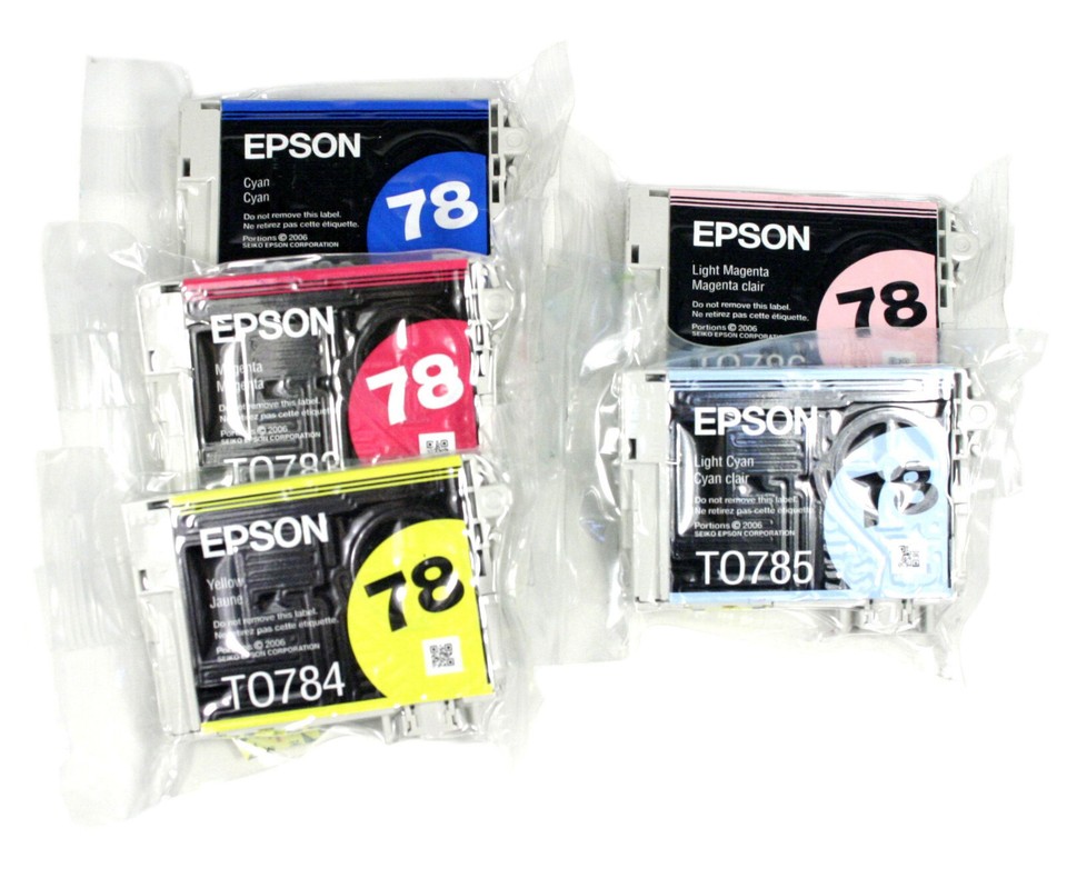 Epson 78 (T078) Ink Cartridge 5-Pack GENUINE for Stylus R260 R380 RX580 ...