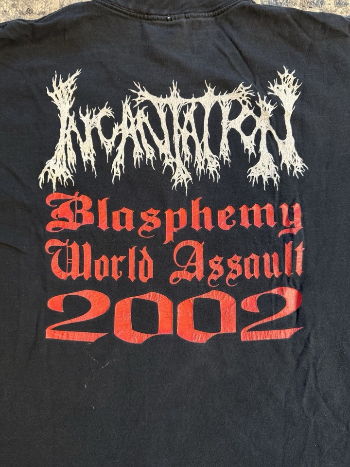 Vintage 2002 Incantation Blasphemy World Assault Tour T Shirt 2XL Death ...
