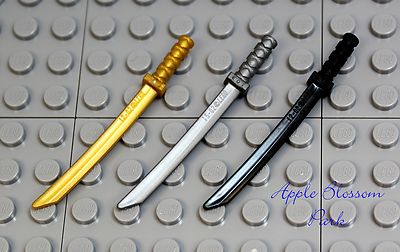 NEW Lego Ninjago Set/3 Ninja Katana SWORDS Gold/Silver-Gray/Black ...