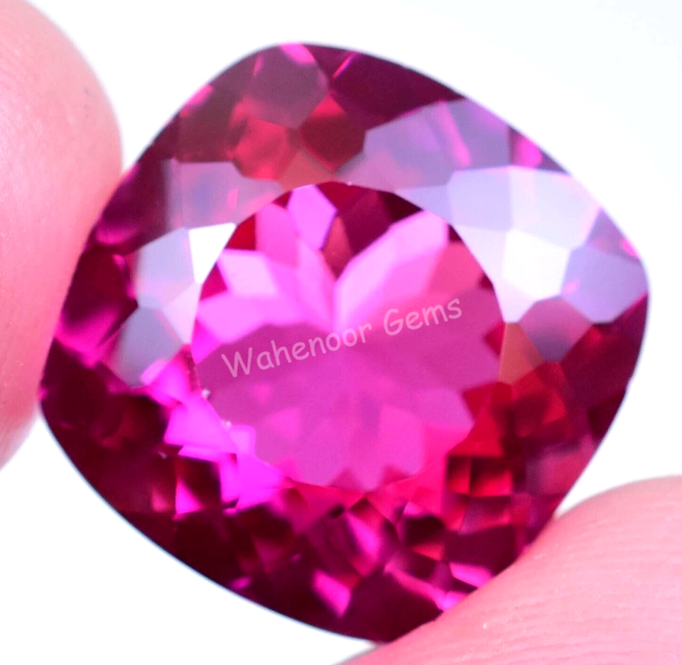 Natural Rhodolite Garnet Raspberry Cushion 21.40 Ct Certified Loose ...