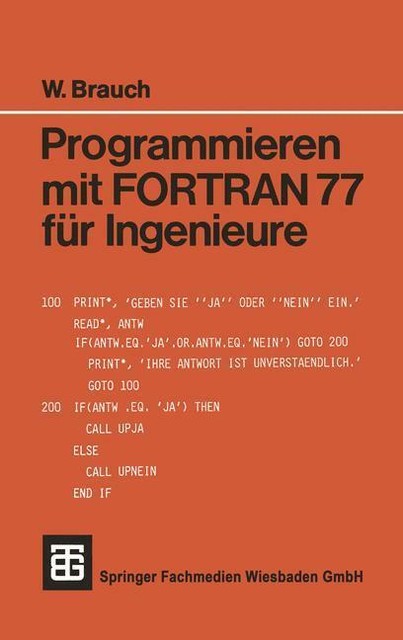 Programmieren mit Fortran 77 für Ingenieure (1989, Taschenbuch) online kaufen | eBay.de
