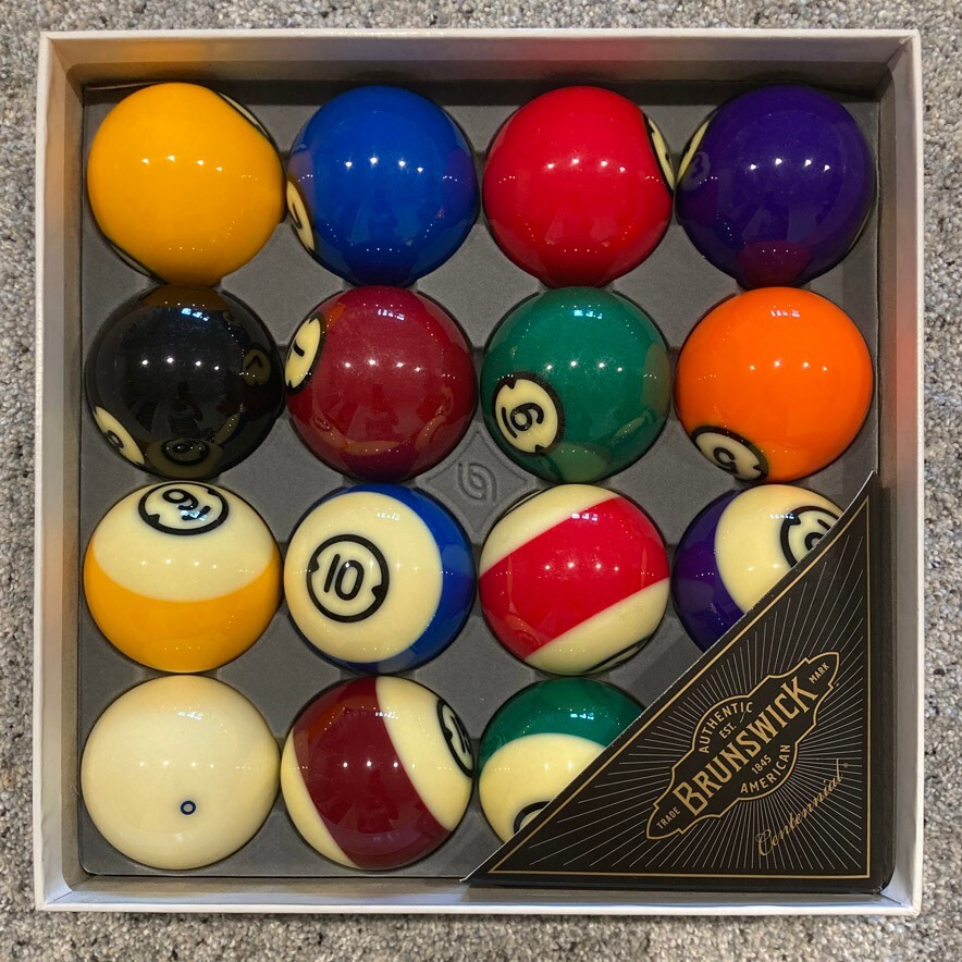 NEW Brunswick Centennial Pool Balls Belgian billiard ball set - FAST ...